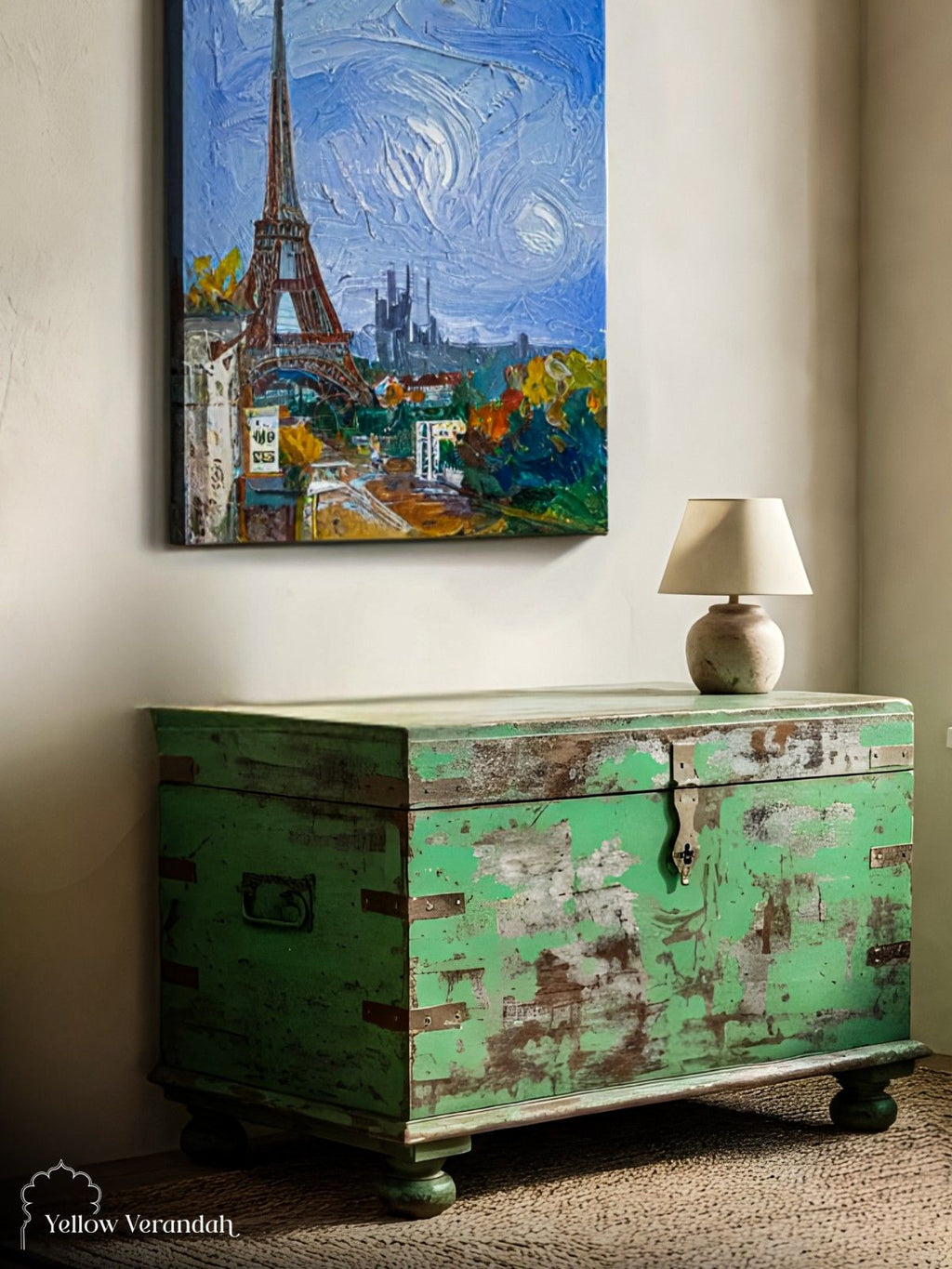 Wooden Vintage Trunk – Yellow Verandah