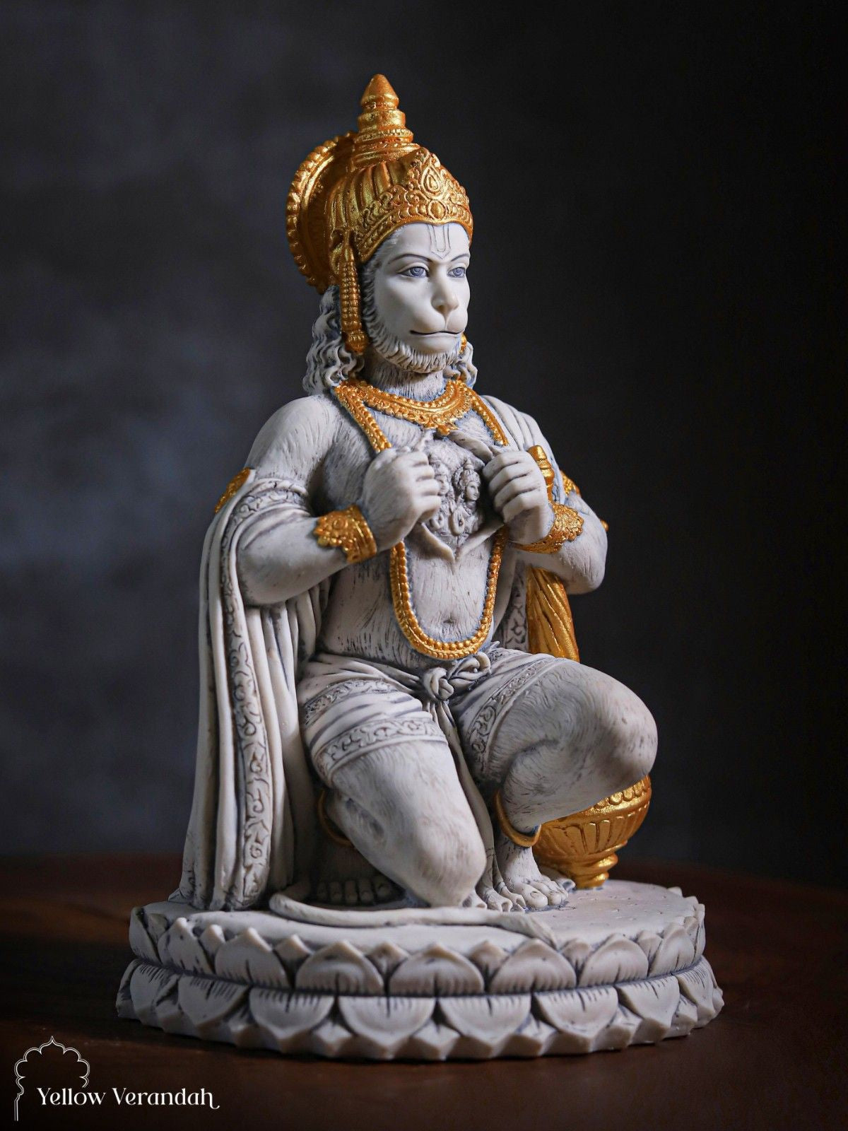 Hanuman Sculpture - Marble God Statue – Yellow Verandah