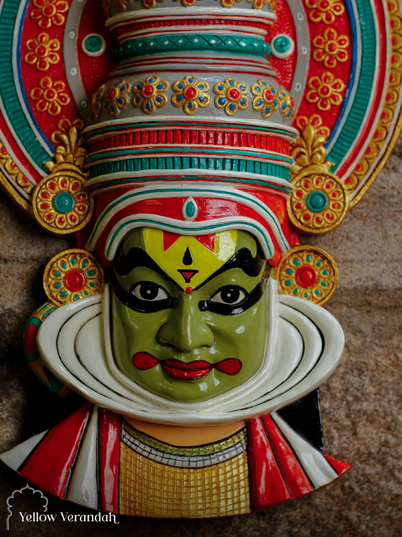 Kathakali Mask Sculpture - Marble Statue – Yellow Verandah