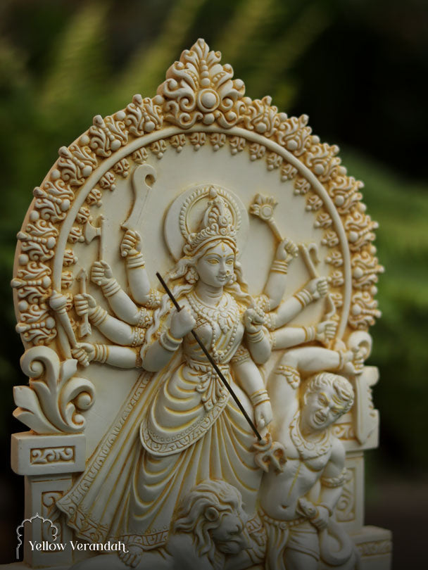 Marble Dust Sculpture - Durga Maa – Yellow Verandah