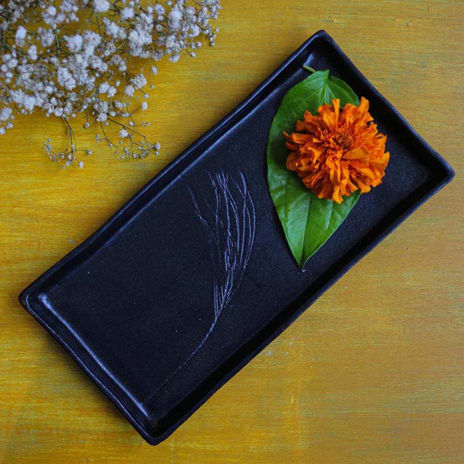 Stoneware Rectangular Serving Plate – Yellow Verandah
