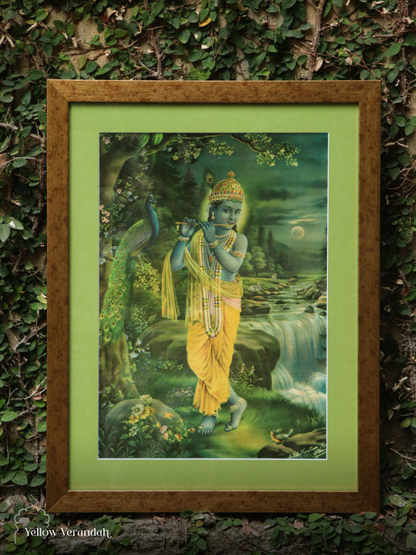 Oleograph Print Frame - Krishna – Yellow Verandah
